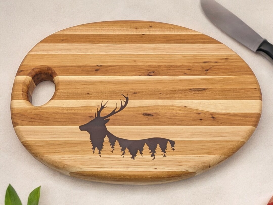 Hardwood Cutting Board: Epoxy Deer Inlay, Kitchen Decor (15x11x1.25) - Etsy