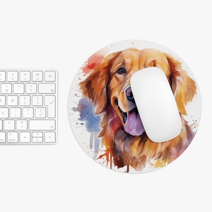 Golden Retriever Dog Mouse Pad, Pet Lovers Gift, Desk Accessory ...