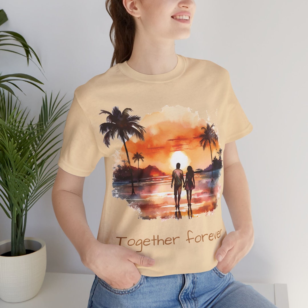 T-shirt for Lovers, Happy and Romantic Love Couple T-shirt,summer Beach ...