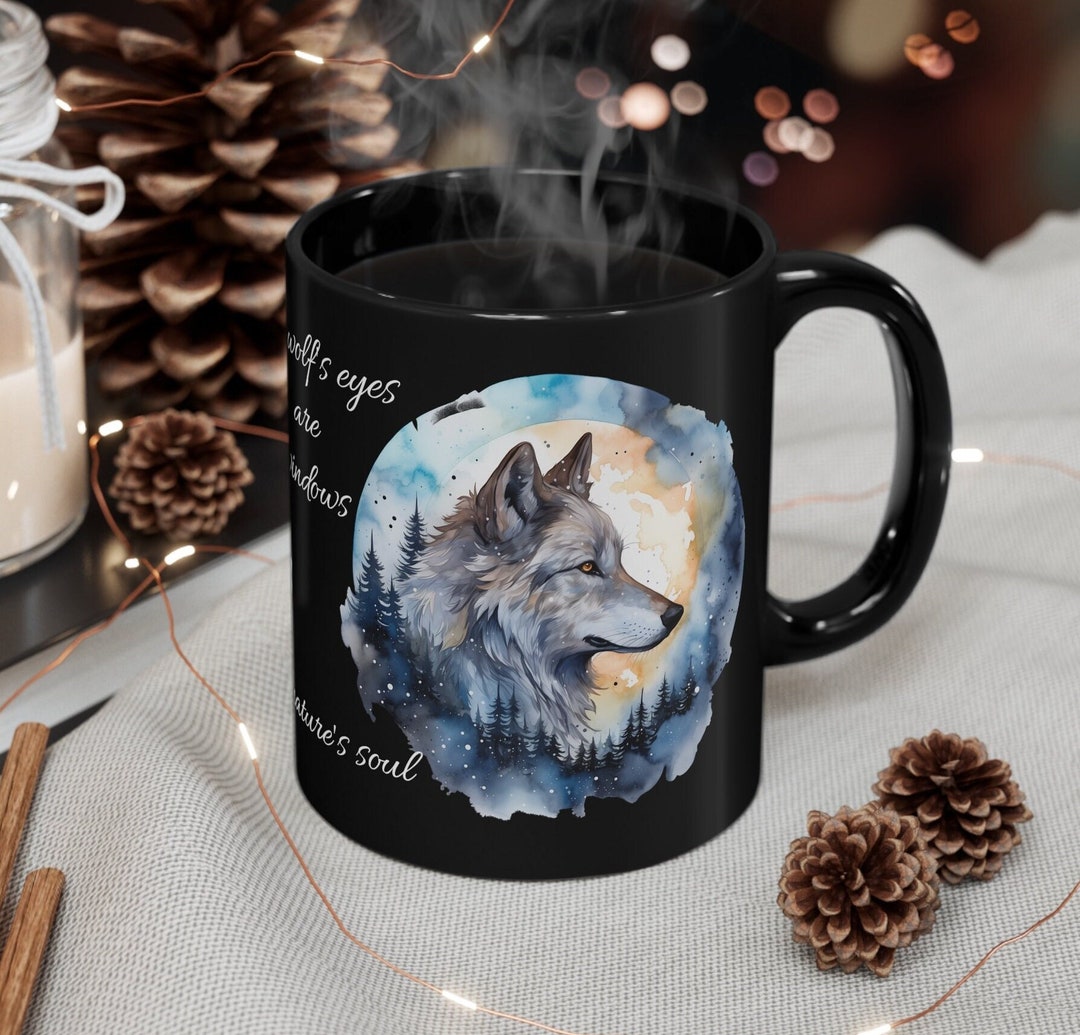 Wolf Mug, Full Moon, Wolf Gift for Men, Gift for Girl, Wildlife Mug ...