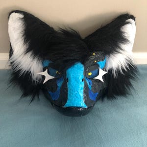 Premade Furry Half Partial Furred Dinosaur Mask Head Tail READ ...