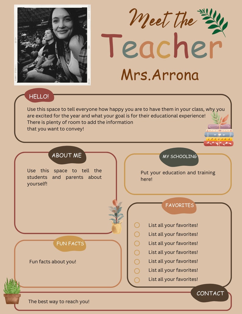 Meet the Teacher Classroom, Weekly News Canva Editable Template - Etsy
