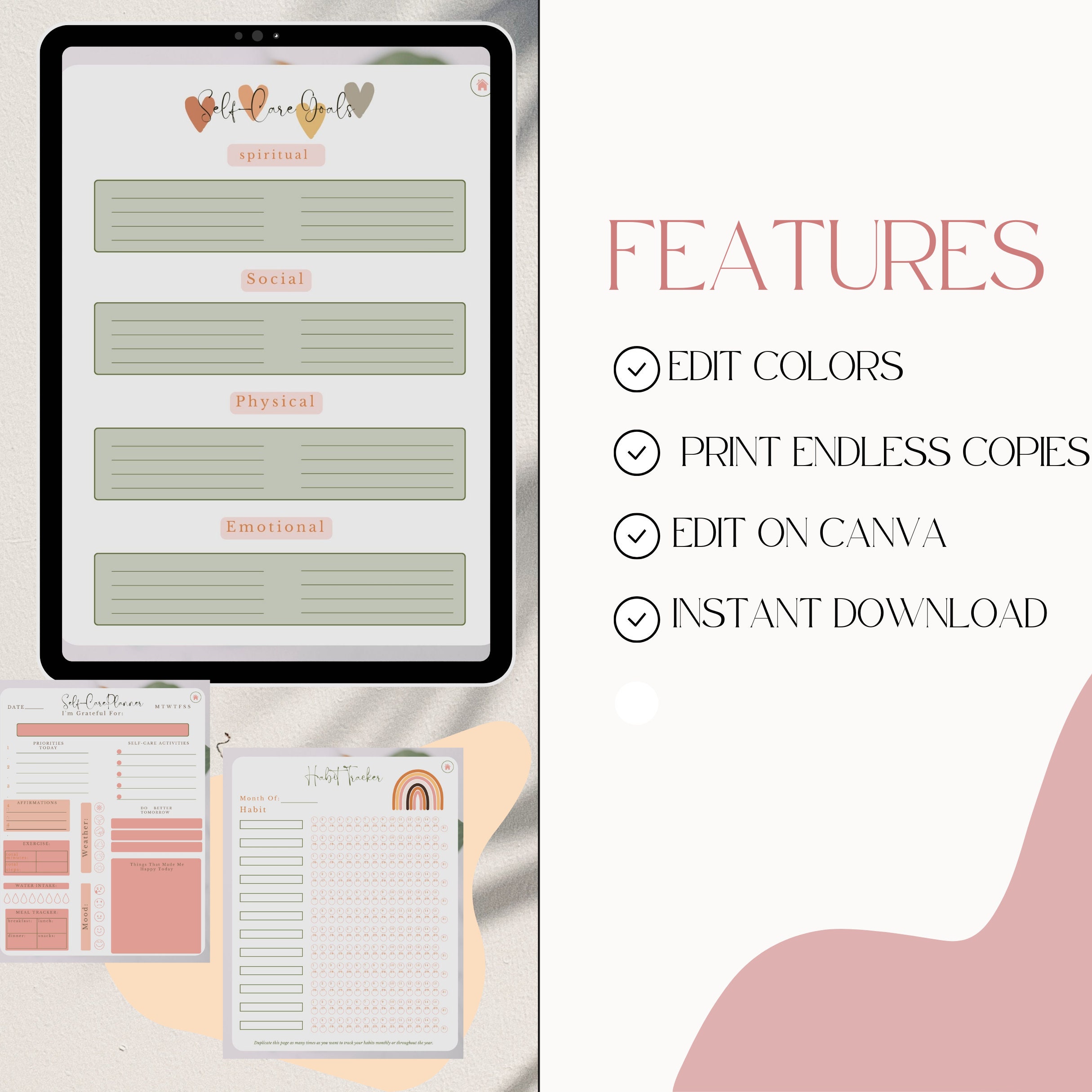Self Care Printable Planner - Etsy