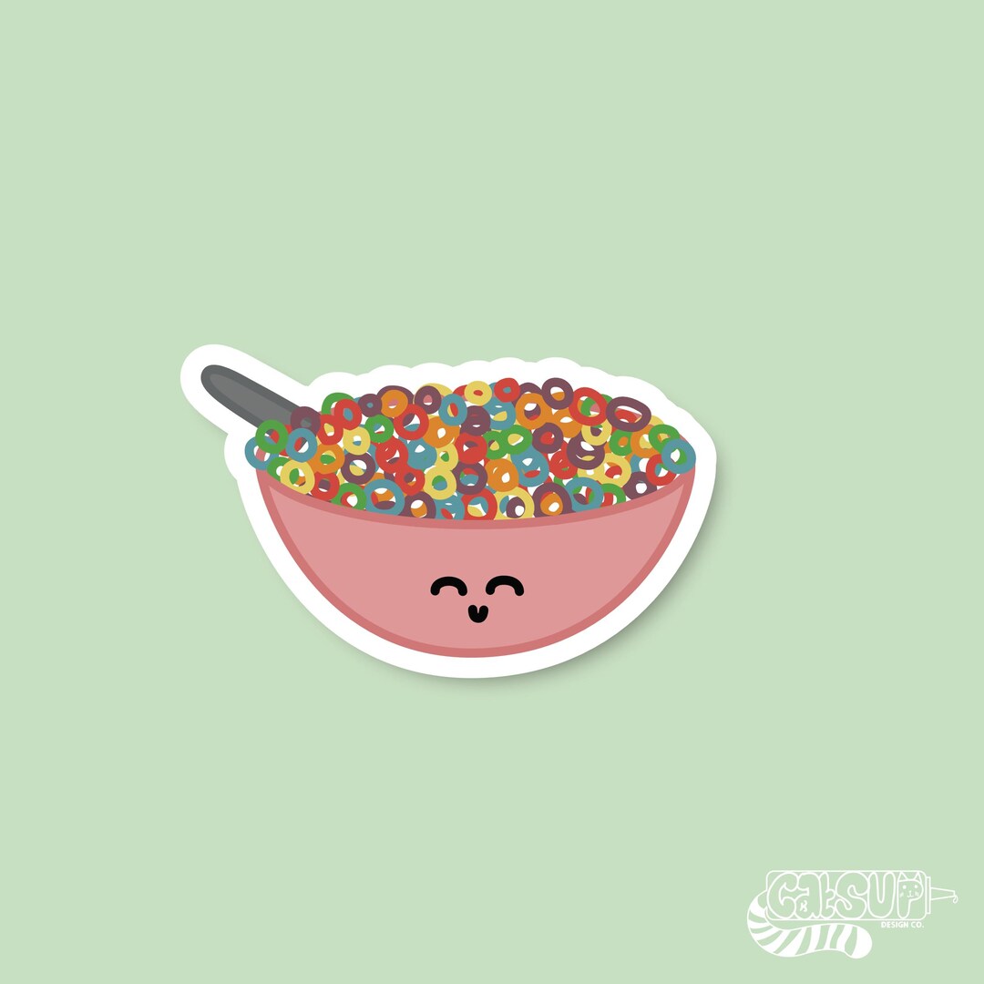 Cute Stickers Hand Drawn Fruit Loops Cereal Sticker Vinyl Stickers ...