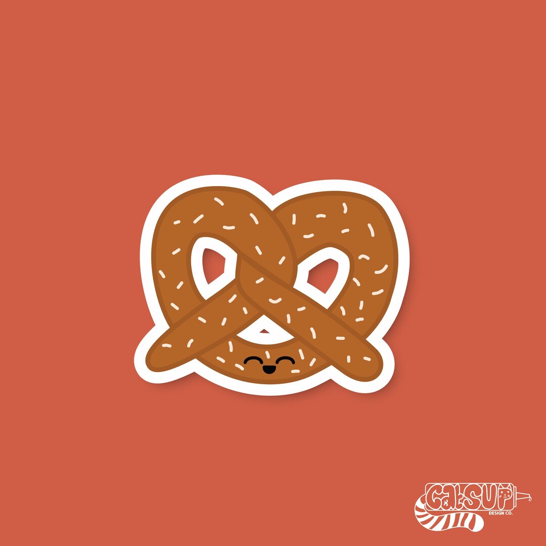Cute Stickers Pretzel Mustard Hand Drawn Sticker Vinyl Stickers Laptop ...