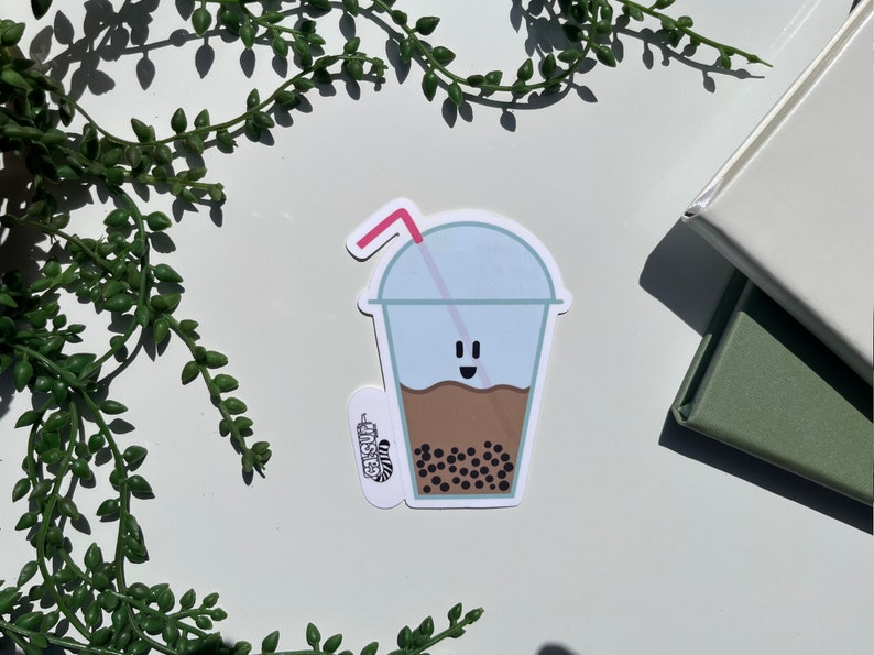 Kawaii Boba Milk Tea Sticker: Hand-drawn Waterproof Vinyl Decal - Etsy