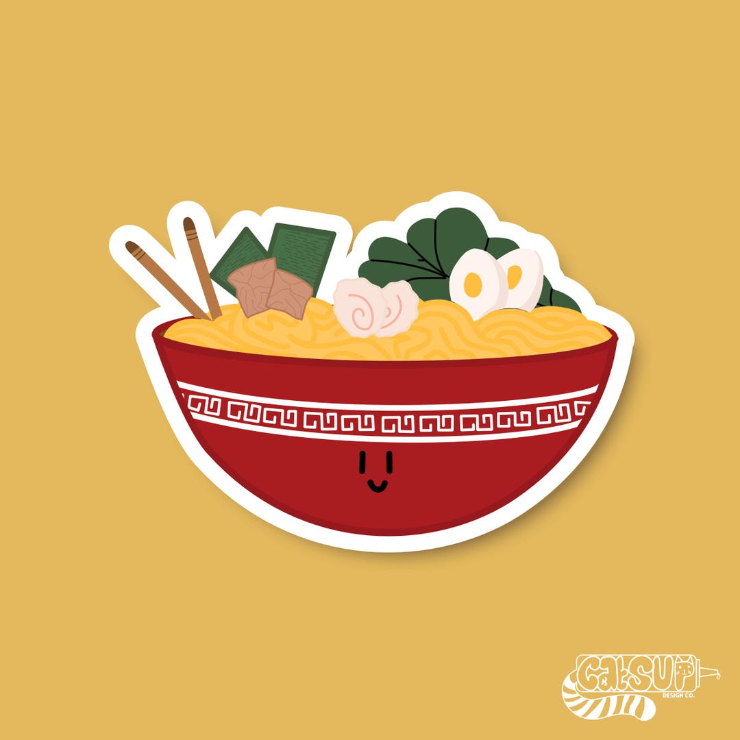 Cute Stickers Hand Drawn Ramen Sticker Vinyl Stickers Laptop Sticker ...