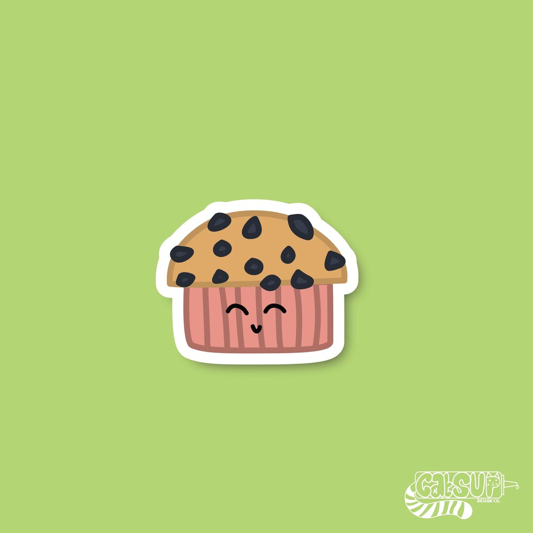 Cute Stickers Hand Drawn Blueberry Muffin Sticker Vinyl Stickers Laptop ...