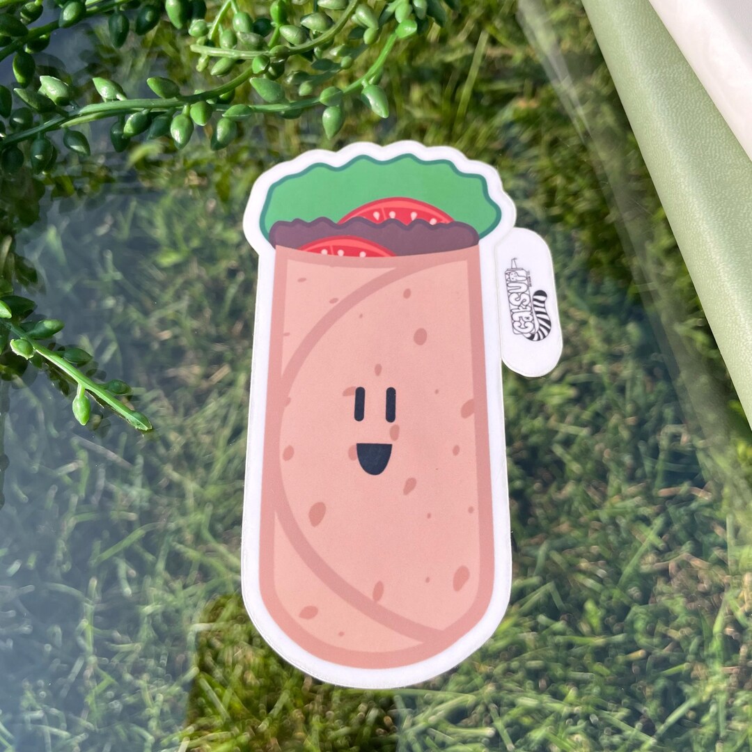 Kawaii Burrito Sticker: Hand-drawn Waterproof Vinyl Decal - Etsy
