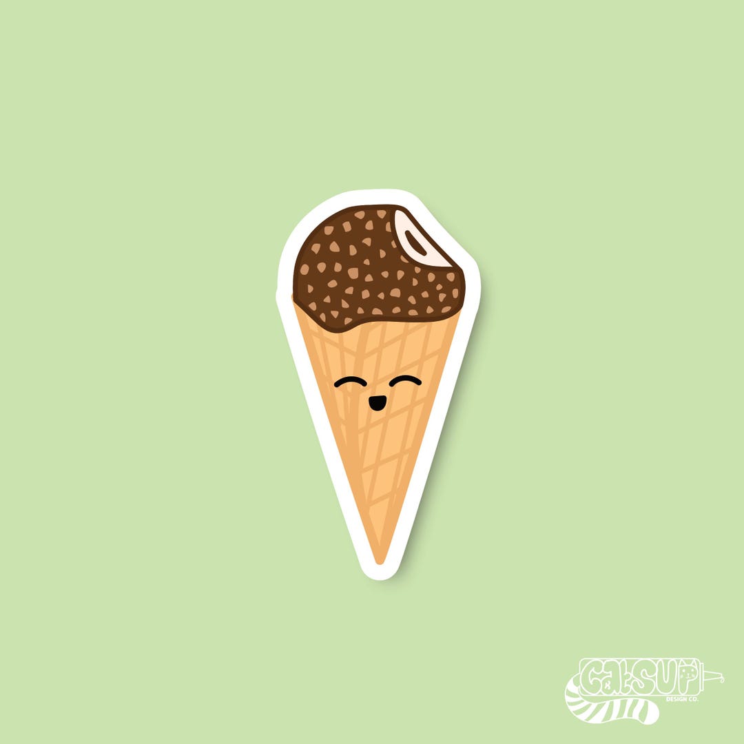Kawaii Drumstick Ice Cream Cone Sticker: Hand-drawn Waterproof Summer ...