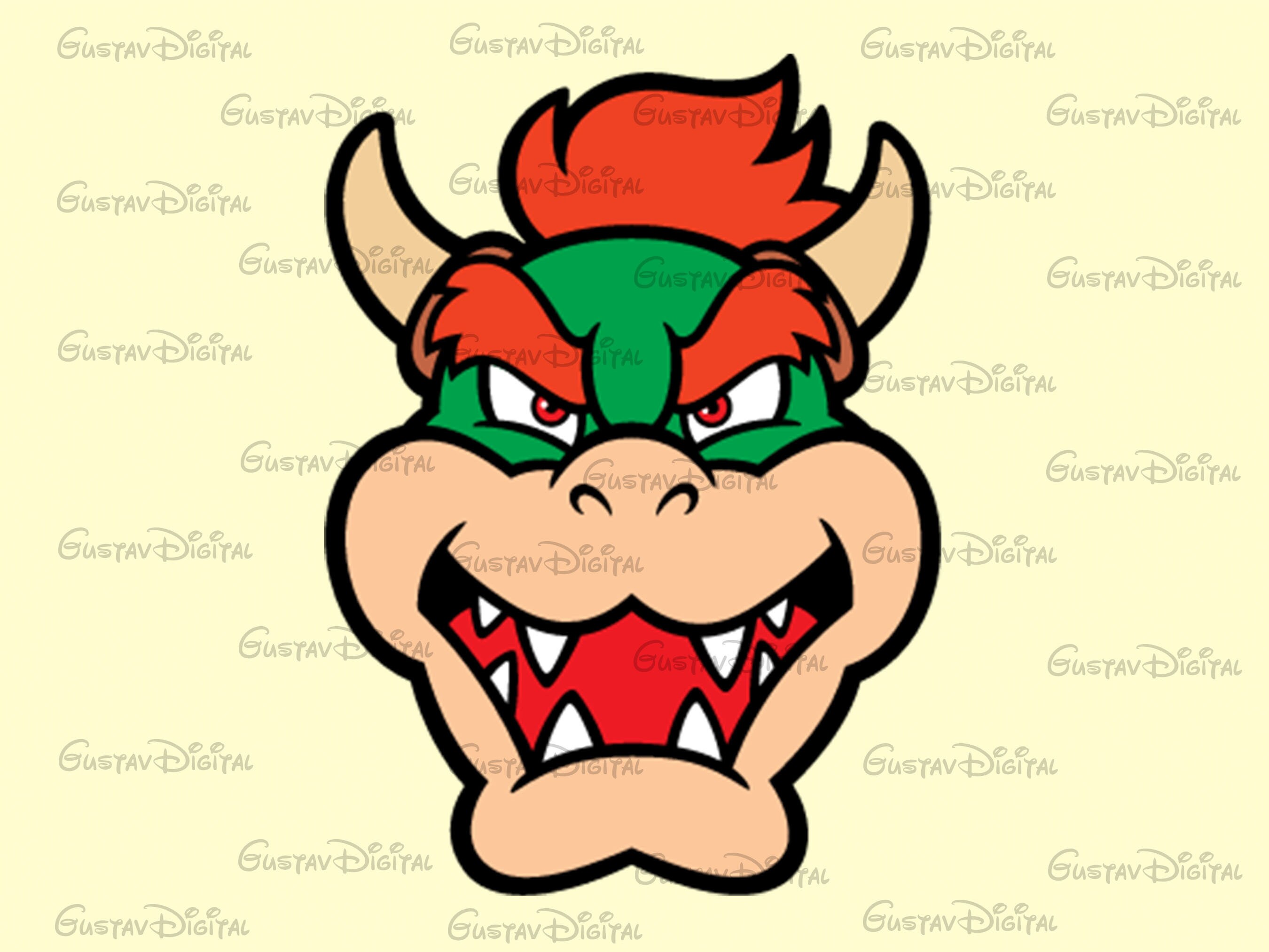 Super Mario Bowser Head and Ears Png File,bowser Png, Super Mario ...