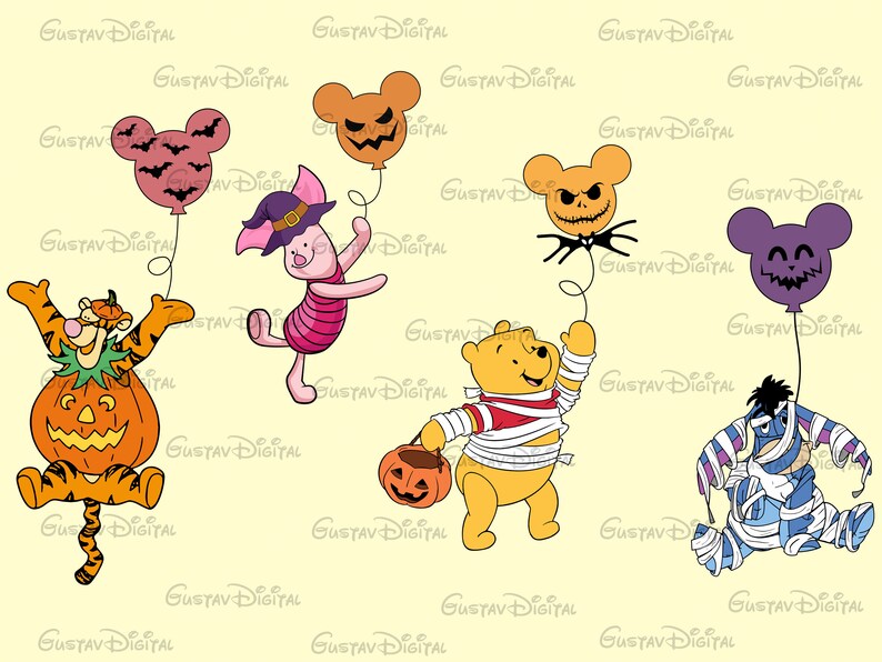Winnie the Pooh and Friends Halloween PNG, Pooh Halloween Pumpkin PNG ...