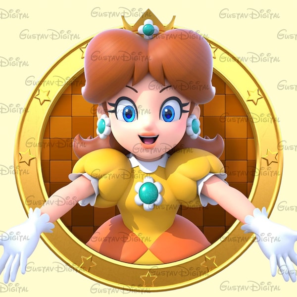 Princess Daisy Super Mario Png - Etsy