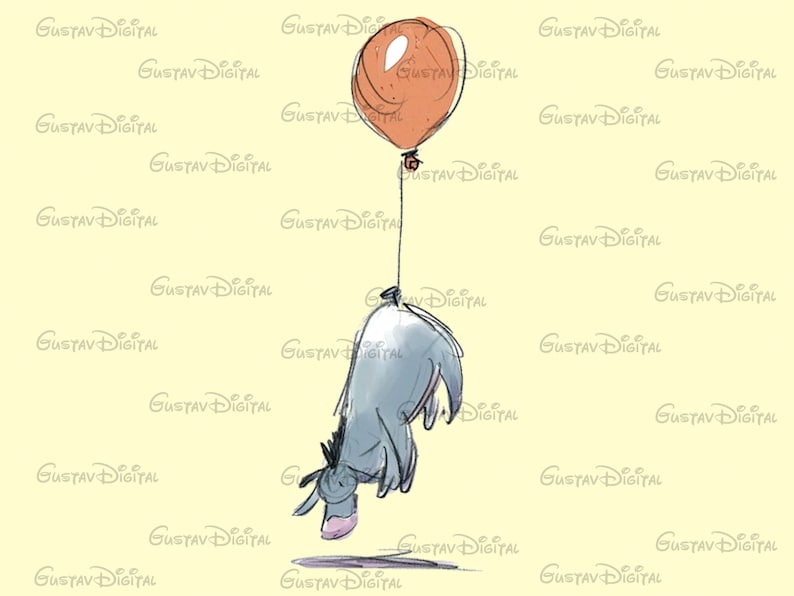 Vintage Eeyore PNG, Eeyore Png, Winnie the Pooh Family, Retro Eeyore ...