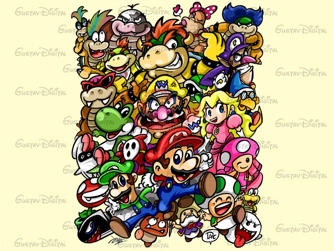 Super Mario Family Png, Super Mario Digital,quality Instant Download ...