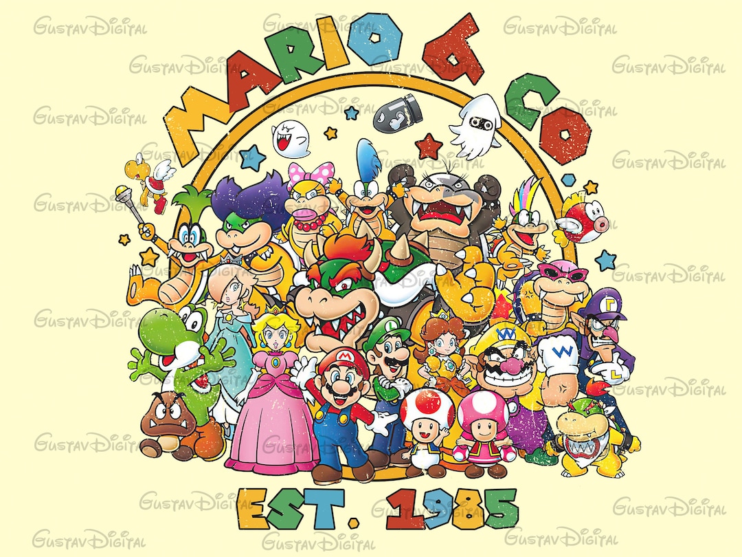 Super Mario PNG, Super Mario Bros PNG, Retro Mario and Co EST. 1985 ...