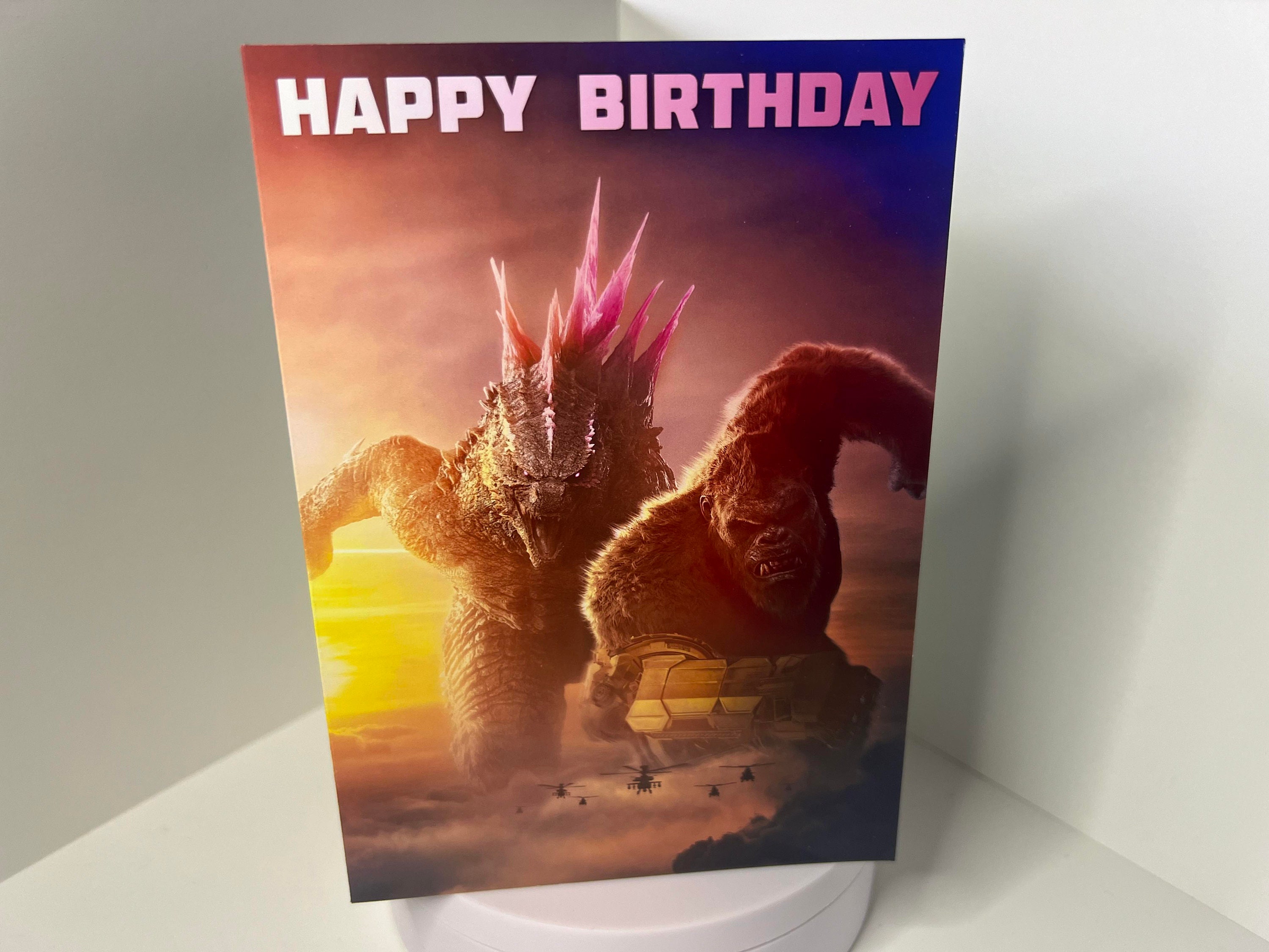 Godzilla X Kong Birthday Card - Etsy