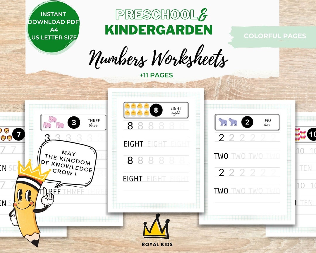 Number Tracing Worksheet, Preschool Math, Digital Download, Worksheets ...