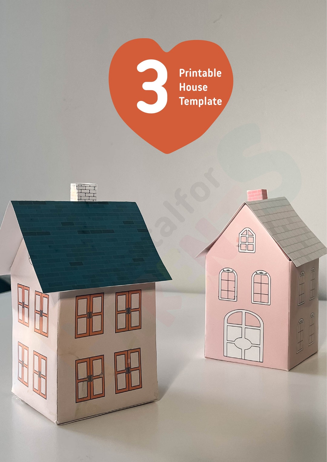 3 Cute Paper Houses Printable Activity Sheets Instant - Etsy