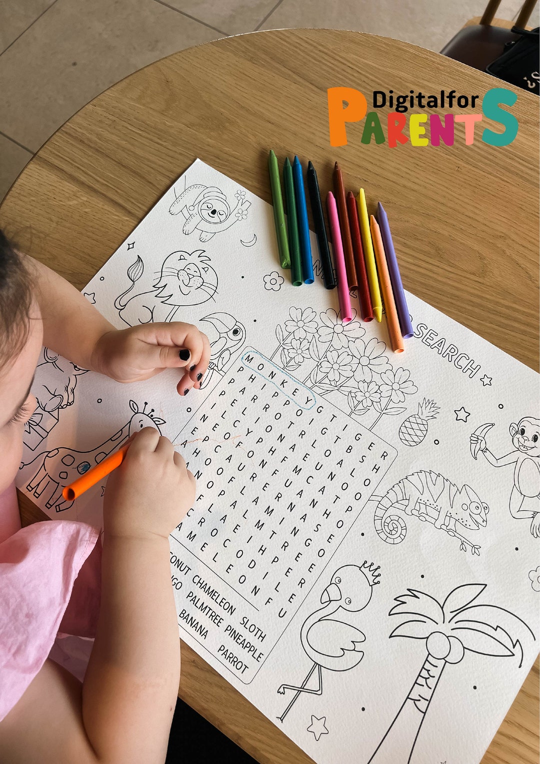 Animal Party Placemat Activity &coloring Sheet I Printable - Etsy