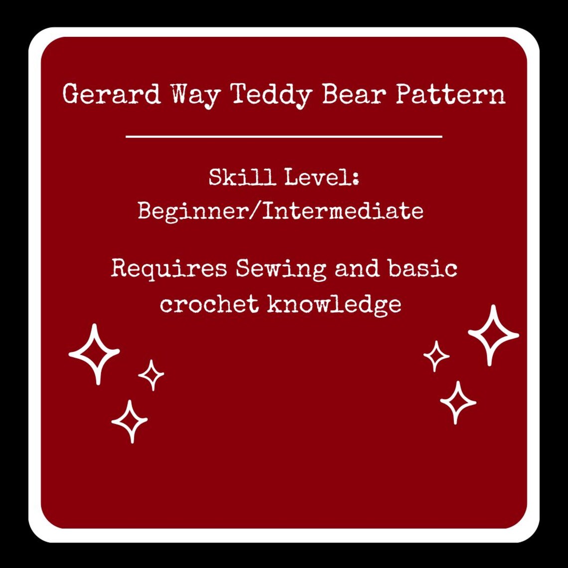 Gerard Way Crochet Teddy Bear Pattern: MCR Amigurumi (PDF Pattern) - Etsy