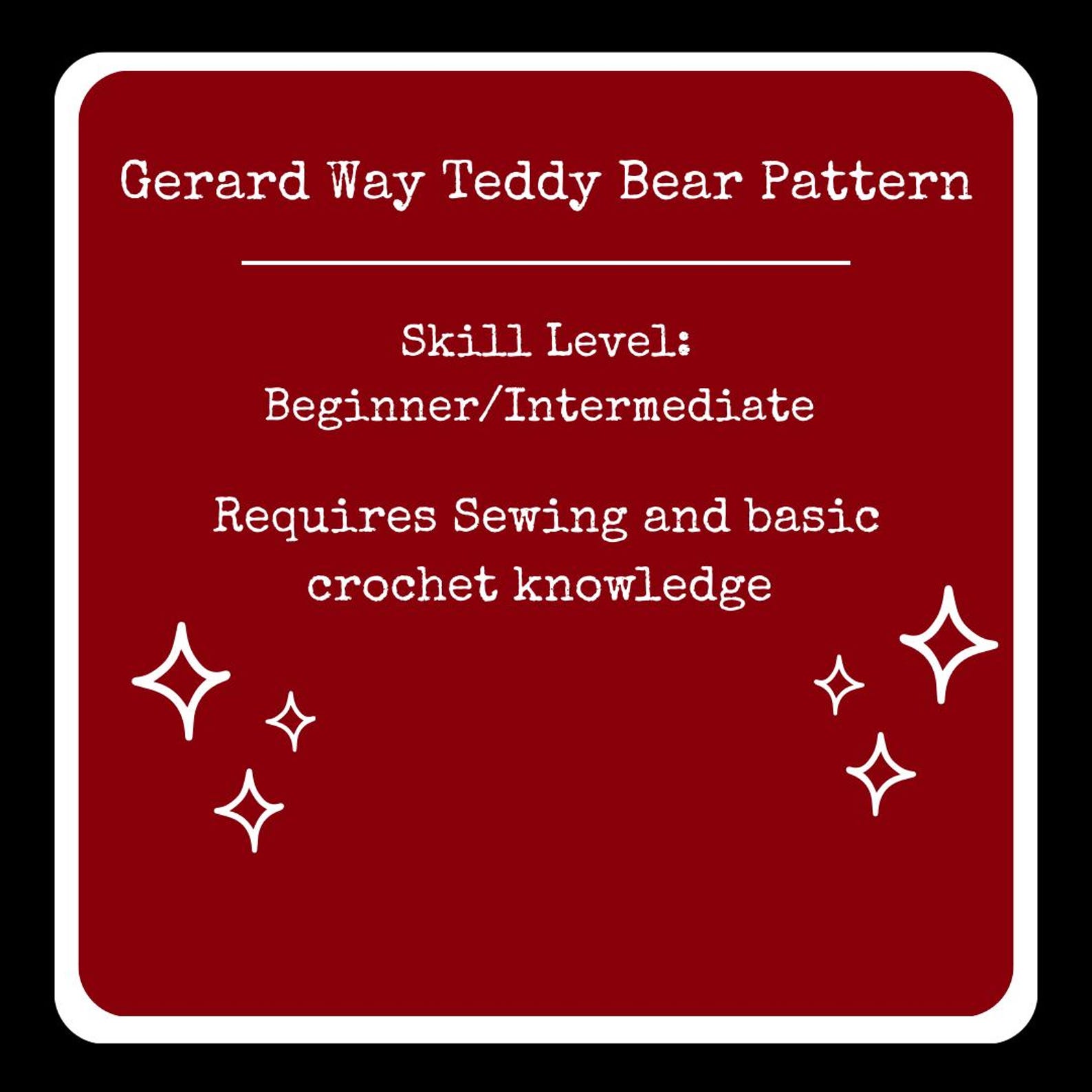 Gerard Way Crochet Teddy Bear Pattern: MCR Amigurumi (PDF Pattern) - Etsy