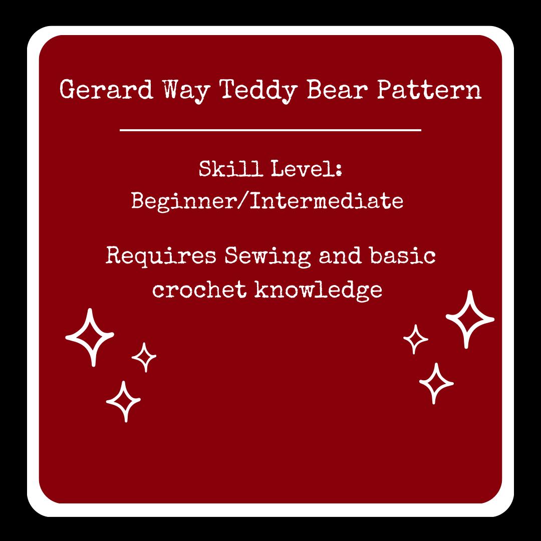 Gerard Way Crochet Teddy Bear Pattern: MCR Amigurumi (PDF Pattern) - Etsy