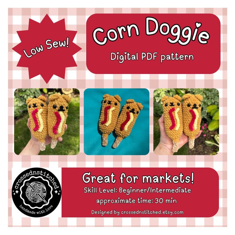 Amigurumi Corn Dog Crochet Pattern: Beginner-friendly (PDF Pattern) - Etsy