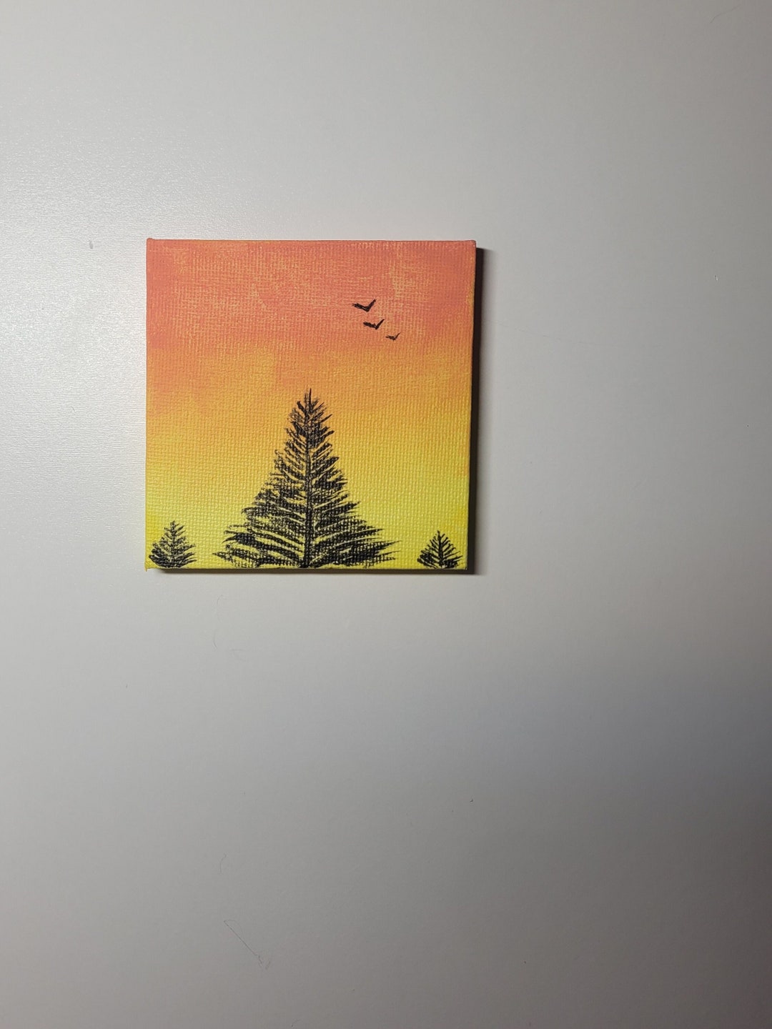 Mini Pine Trees Painting - Etsy