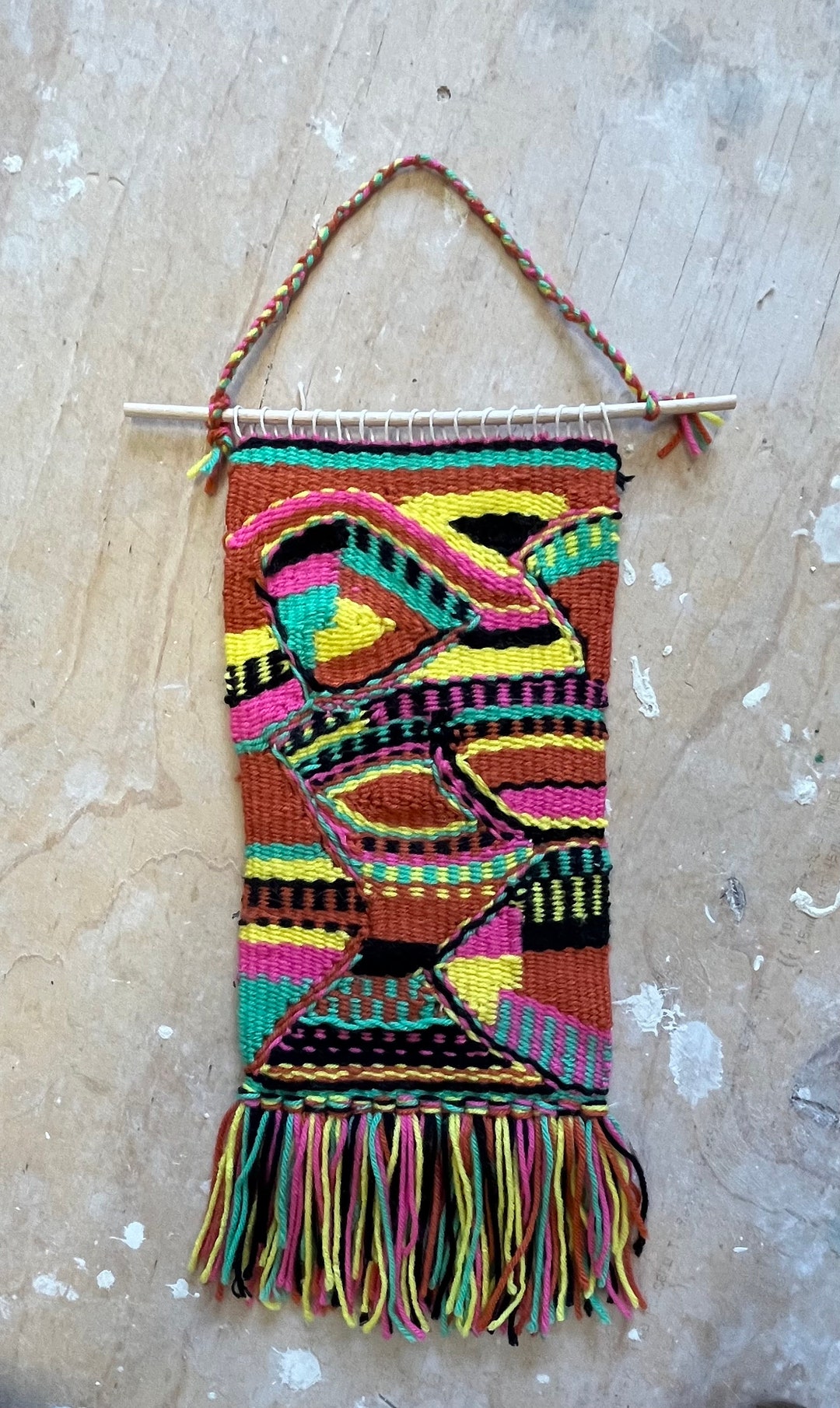 Woven Wall Art, Woven Wall Hanging, Colorful Weaving, Colorful Woven ...