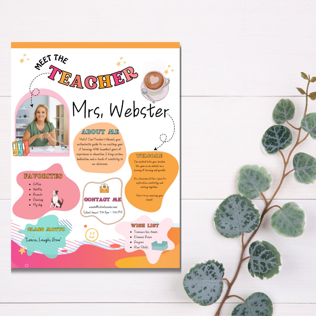 Meet the Teacher Editable Template, Coffee, Back to School Letter, Easy ...