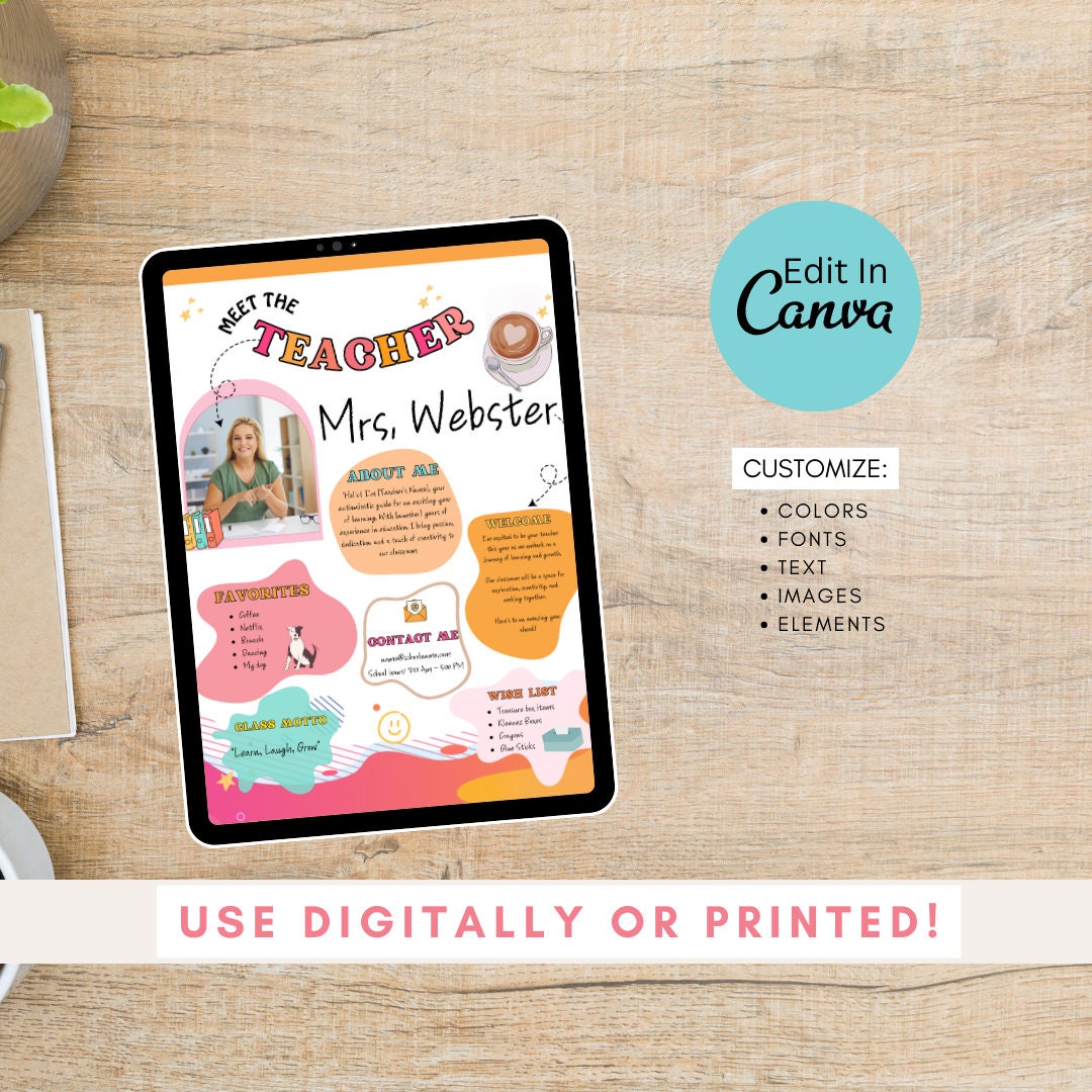 Meet the Teacher Editable Template, Coffee, Back to School Letter, Easy ...