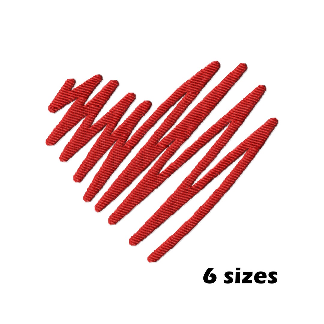Heart Embroidery Design, Instant Download 6 Sizes - Etsy