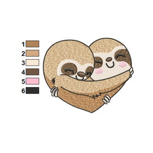 Sloths Hugging Embroidery Designs, Instant Download 3 Sizes - Etsy