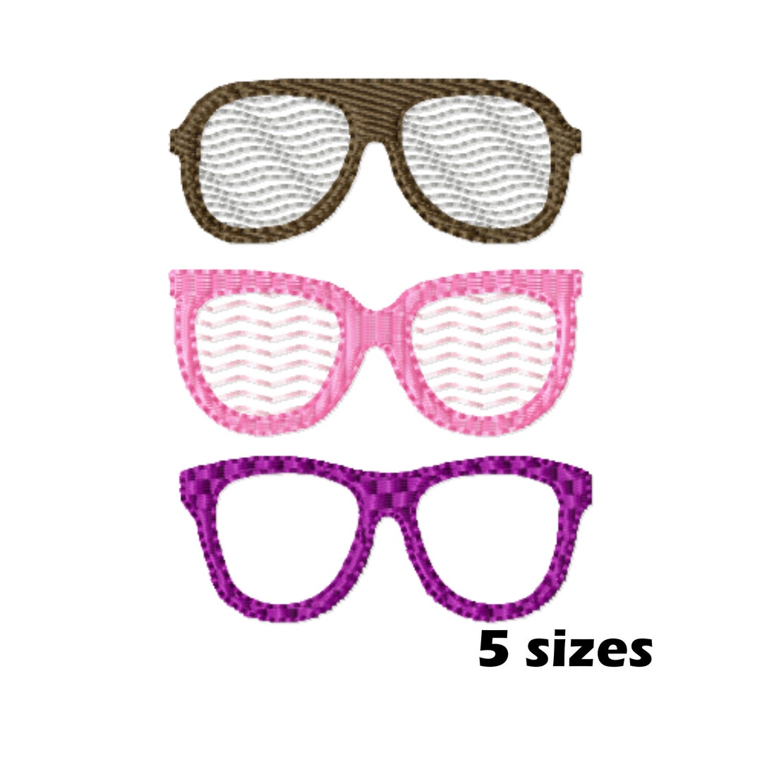 Sunglasses Embroidery Designs, Instant Download 5 Sizes - Etsy