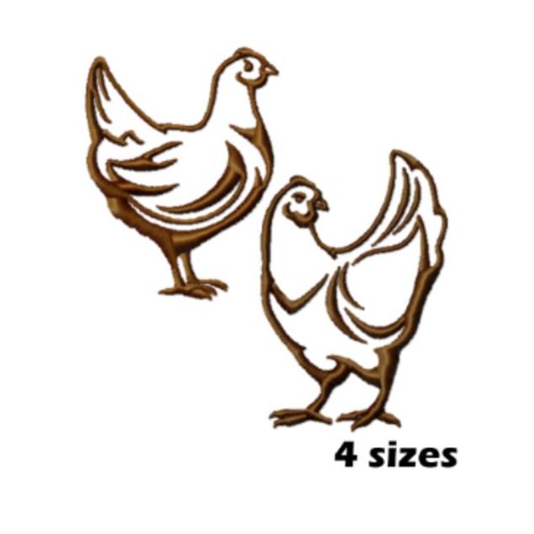 Chickens Embroidery Design, Instant Download - 4 Sizes - Etsy