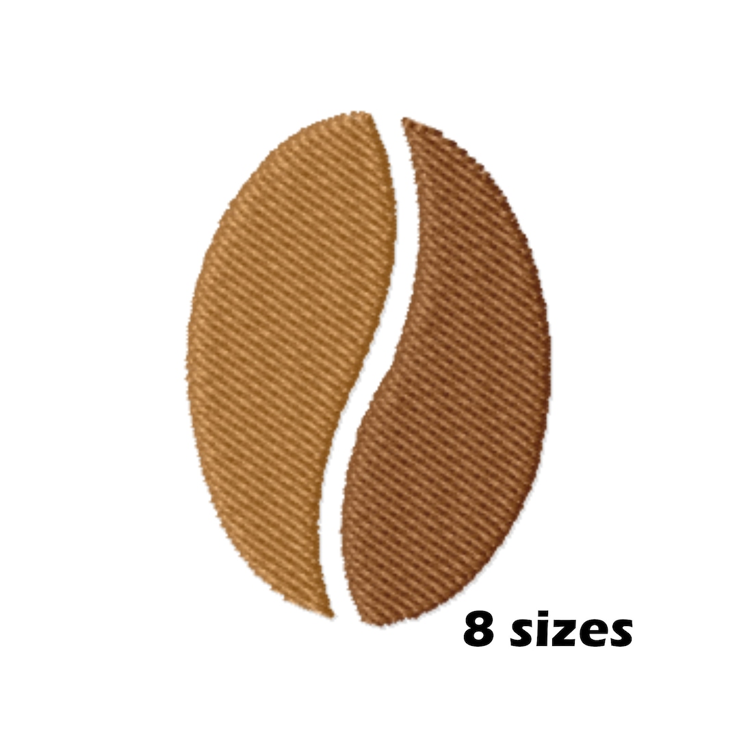 Coffee Bean Embroidery Designs, Instant Download 8 Sizes - Etsy