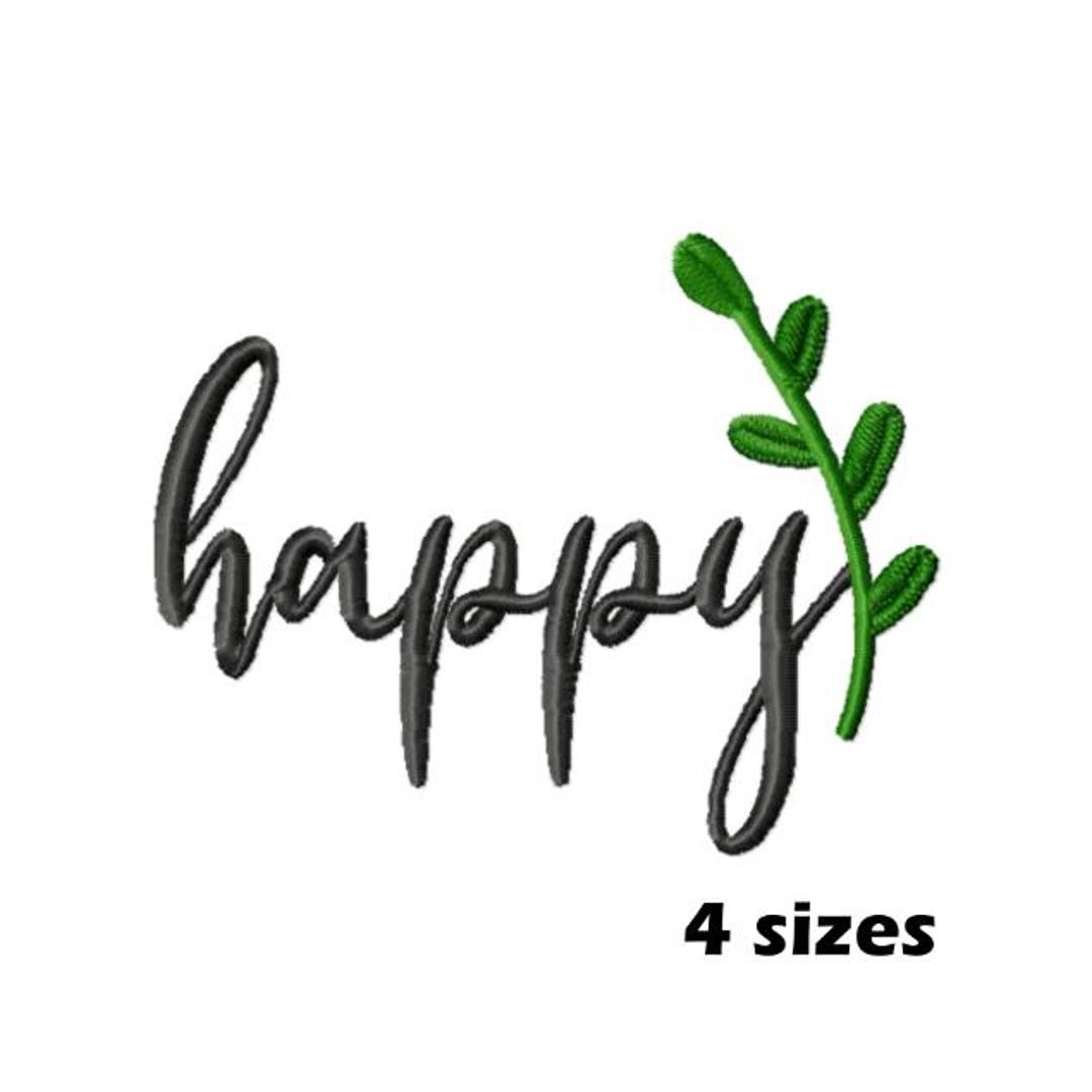 Boho Happy Embroidery Designs, Instant Download - 4 Sizes - Etsy