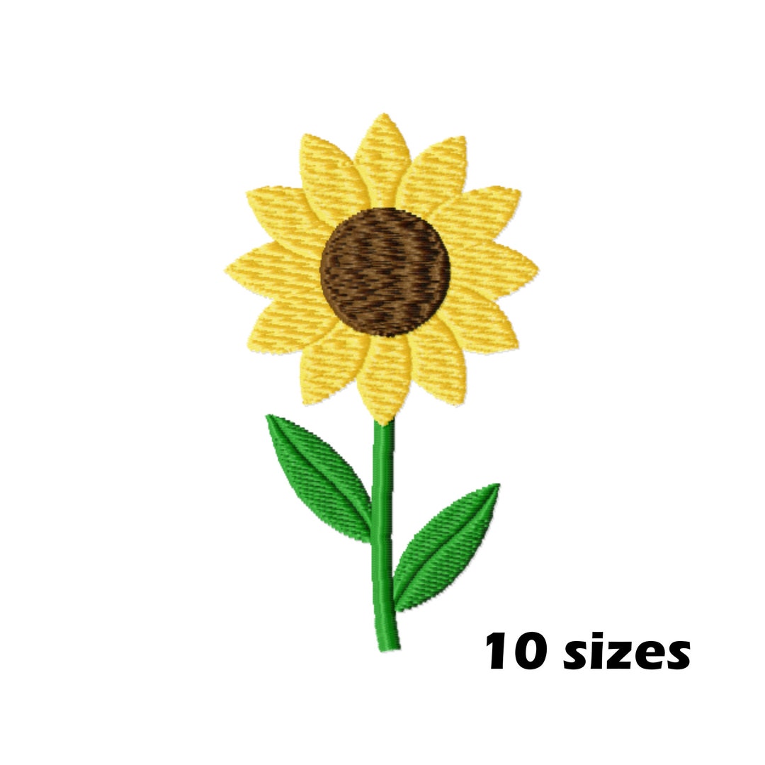 Mini Sunflower Short Stem Embroidery Designs, Instant Download - 10 ...