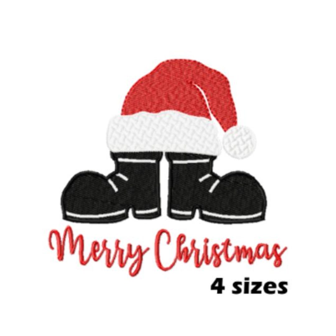 Santa Hat & Boots Embroidery Designs, Instant Download - 4 Sizes - Etsy