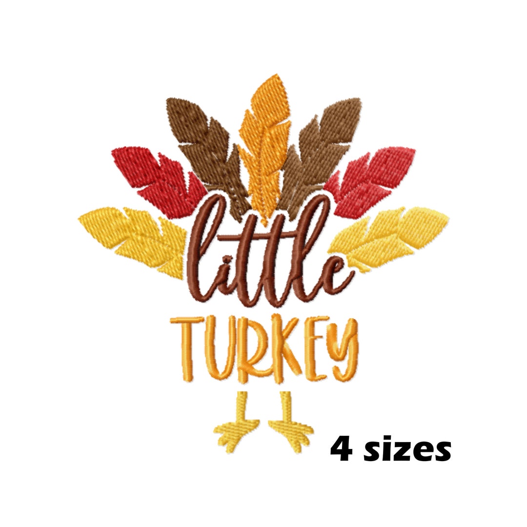 Little Turkey Embroidery Design, Instant Download 4 Sizes - Etsy