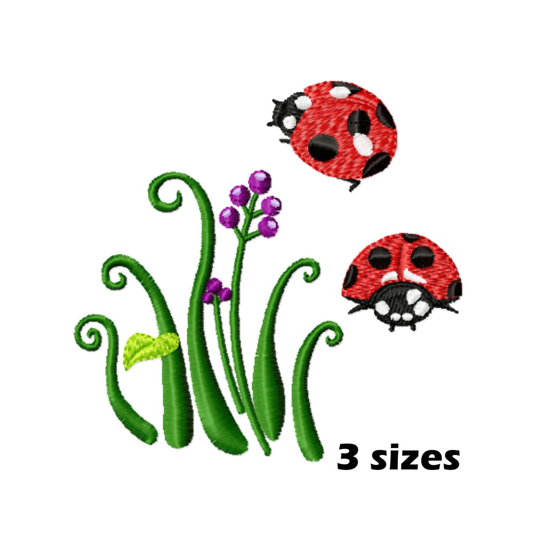 Garden Ladybugs Embroidery Designs, Instant Download 3 Sizes - Etsy