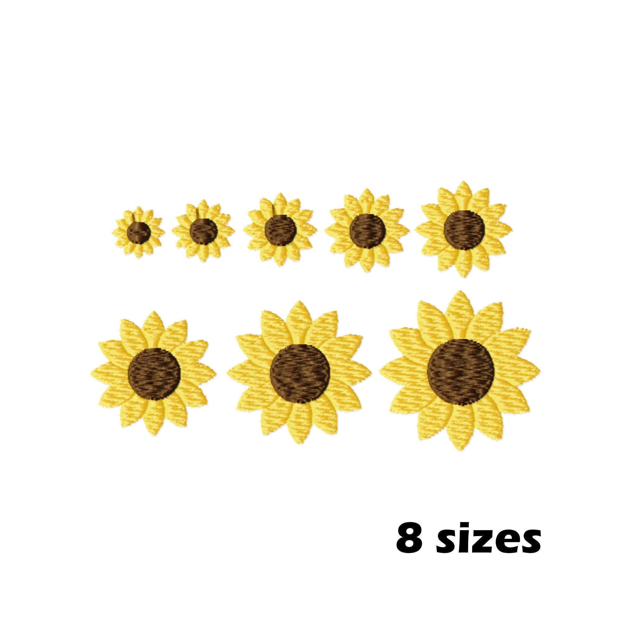 Mini Sunflower Embroidery Designs Instant Download 8 Sizes - Etsy
