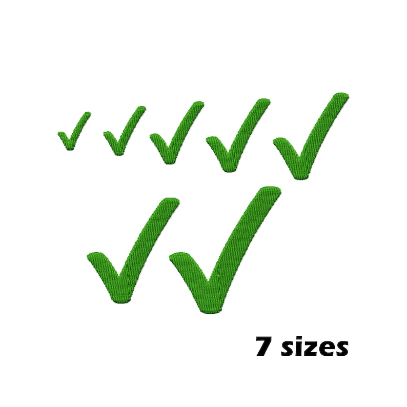 Check Mark Embroidery Designs, Instant Download - 7 Sizes - Etsy
