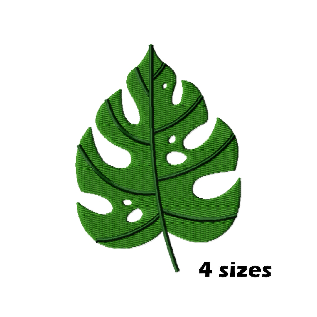 Monstera Leaf Embroidery Designs, Instant Download 4 Sizes - Etsy