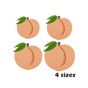 Peach Embroidery Designs, Instant Download - 4 Sizes - Etsy