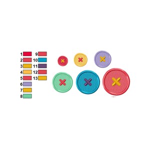 Mini Button Embroidery Designs, Instant Download - 6 Sizes - Etsy