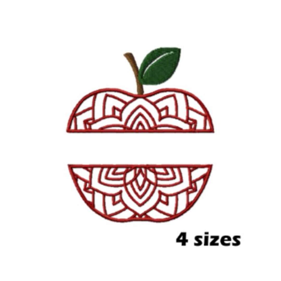 Split Apple Embroidery Designs, Instant Download - 4 Sizes - Etsy