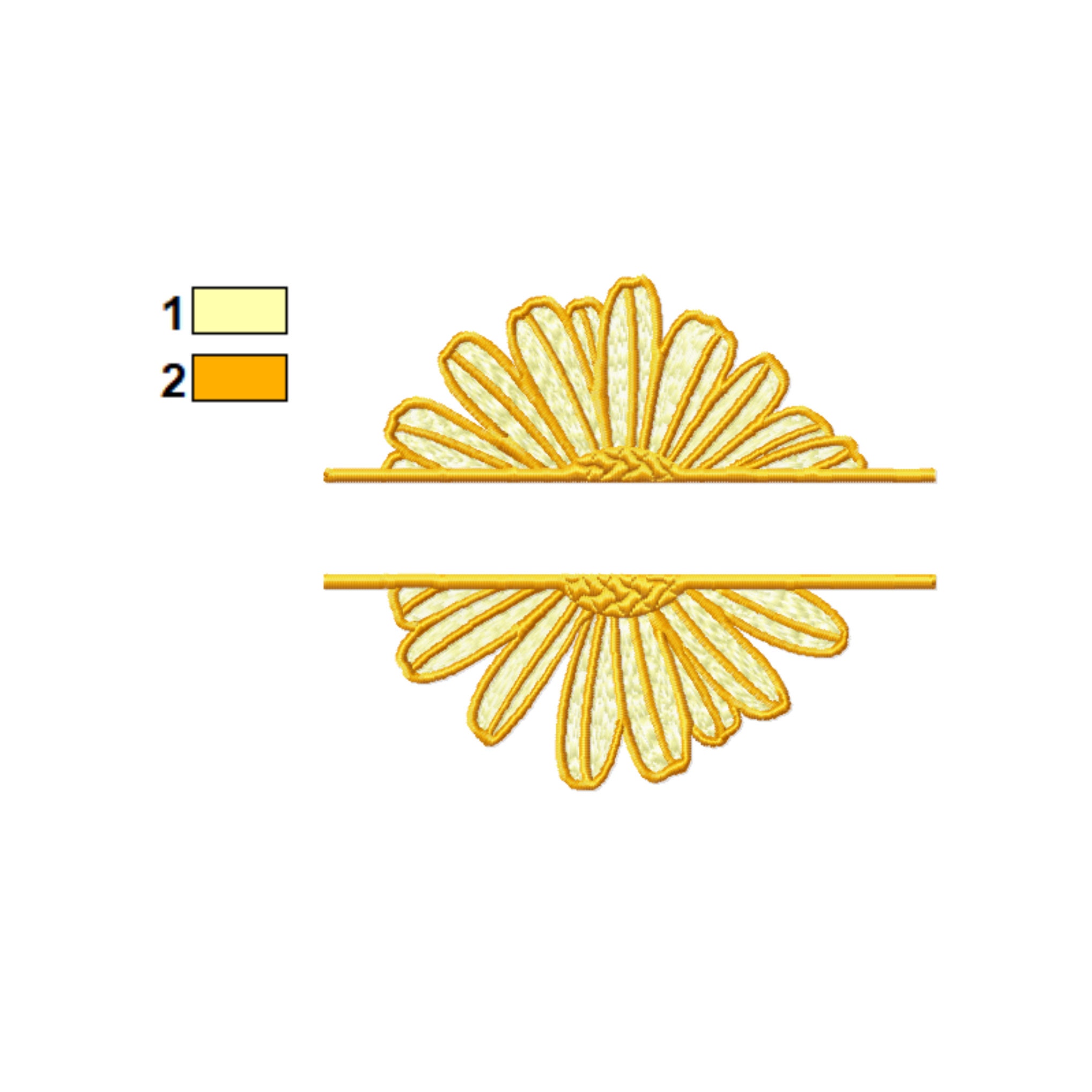 Daisy Split Monogram Embroidery Designs Instant Download 3 - Etsy