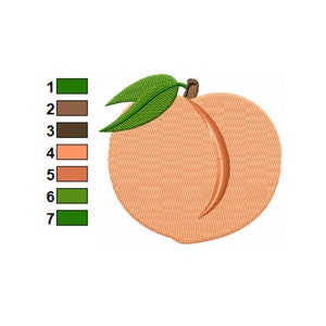 Peach Embroidery Designs, Instant Download - 4 Sizes - Etsy